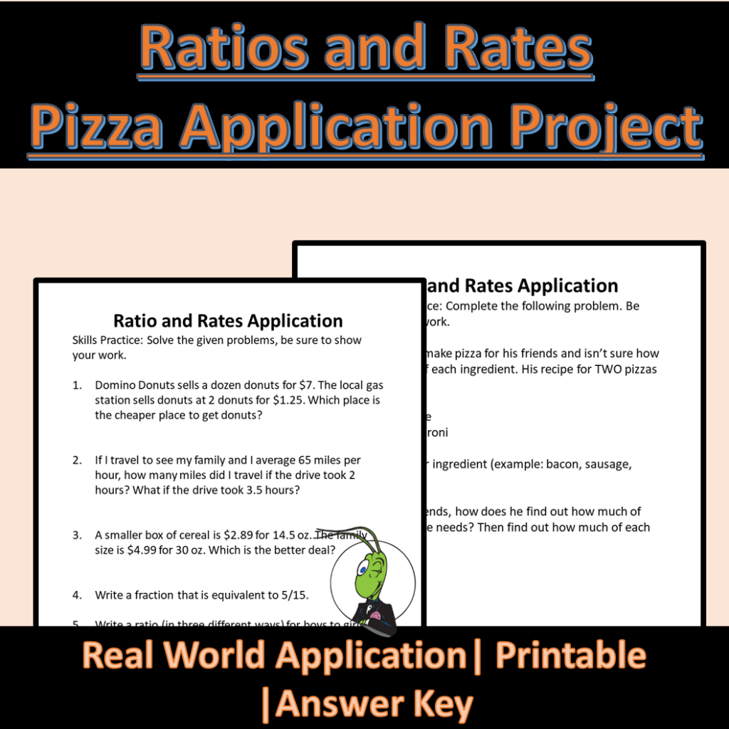 Ratios and Rates Pizza Application Project - Made By Teachers