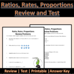 Ratios, Rates and Proportions Review and Test - Made By Teachers