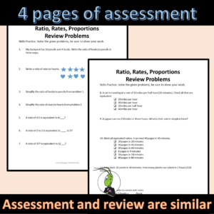 Ratios, Rates and Proportions Review and Test - Made By Teachers
