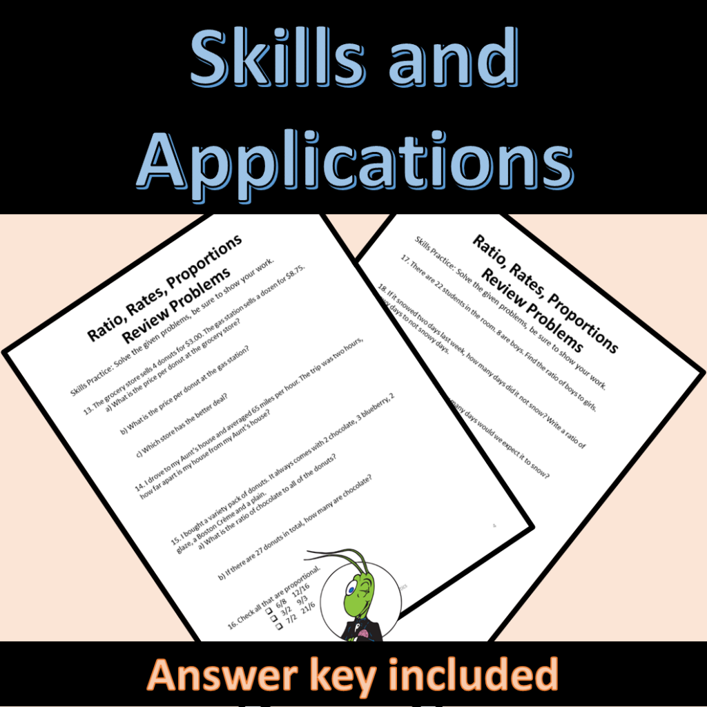 Ratios, Rates and Proportions Review and Test - Made By Teachers
