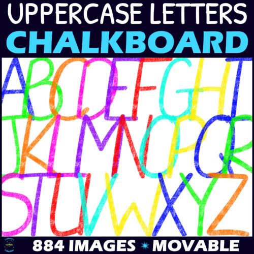 Chalkboard Uppercase Letters Font Clipart | Made By Teachers