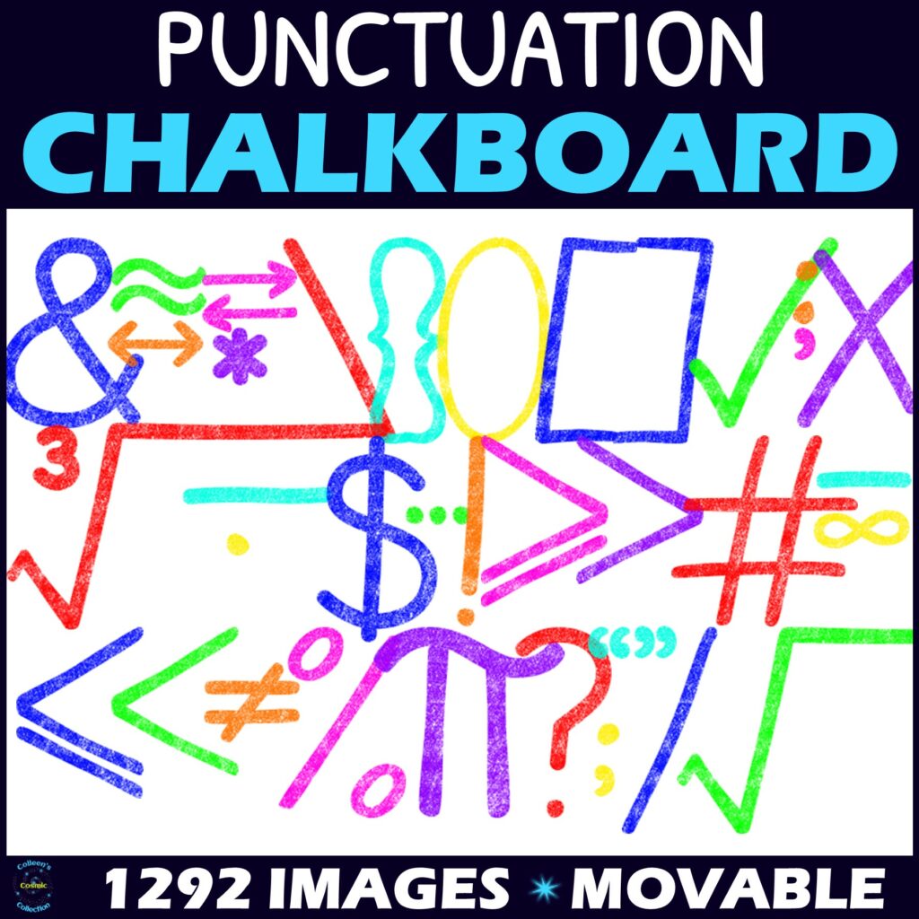 Chalkboard Punctuation Font Clipart | Made By Teachers