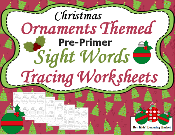 Ornament Sight Word Tracing Worksheets(Pre-Primer) - Made By Teachers