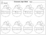 Ornament Sight Word Tracing Worksheets(Pre-Primer) - Made By Teachers