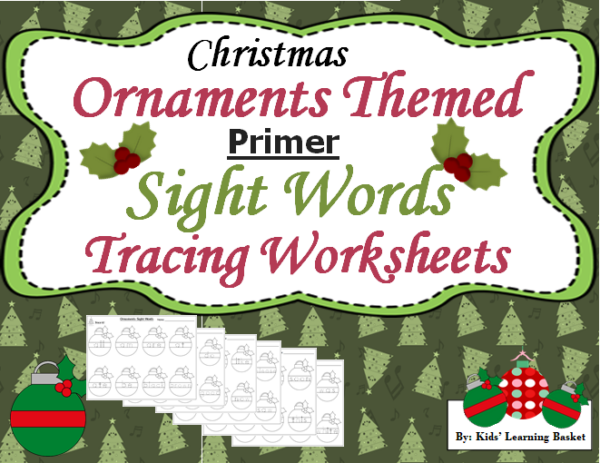 Ornament Sight Word Tracing Worksheets(Primer) | Made By Teachers