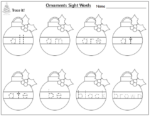 Ornament Sight Word Tracing Worksheets(Primer) - Made By Teachers