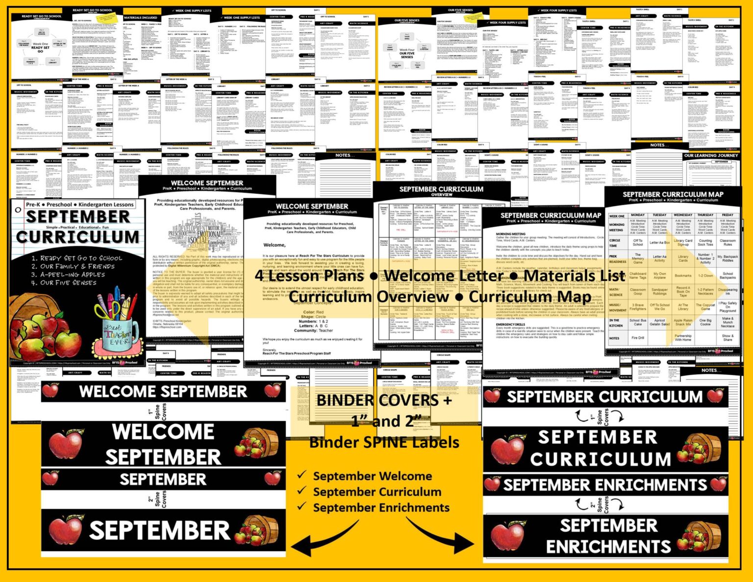 SEPTEMBER PRESCHOOL PREK KINDERGARTEN CURRICULUM MONTHLY LESSON PLAN ...