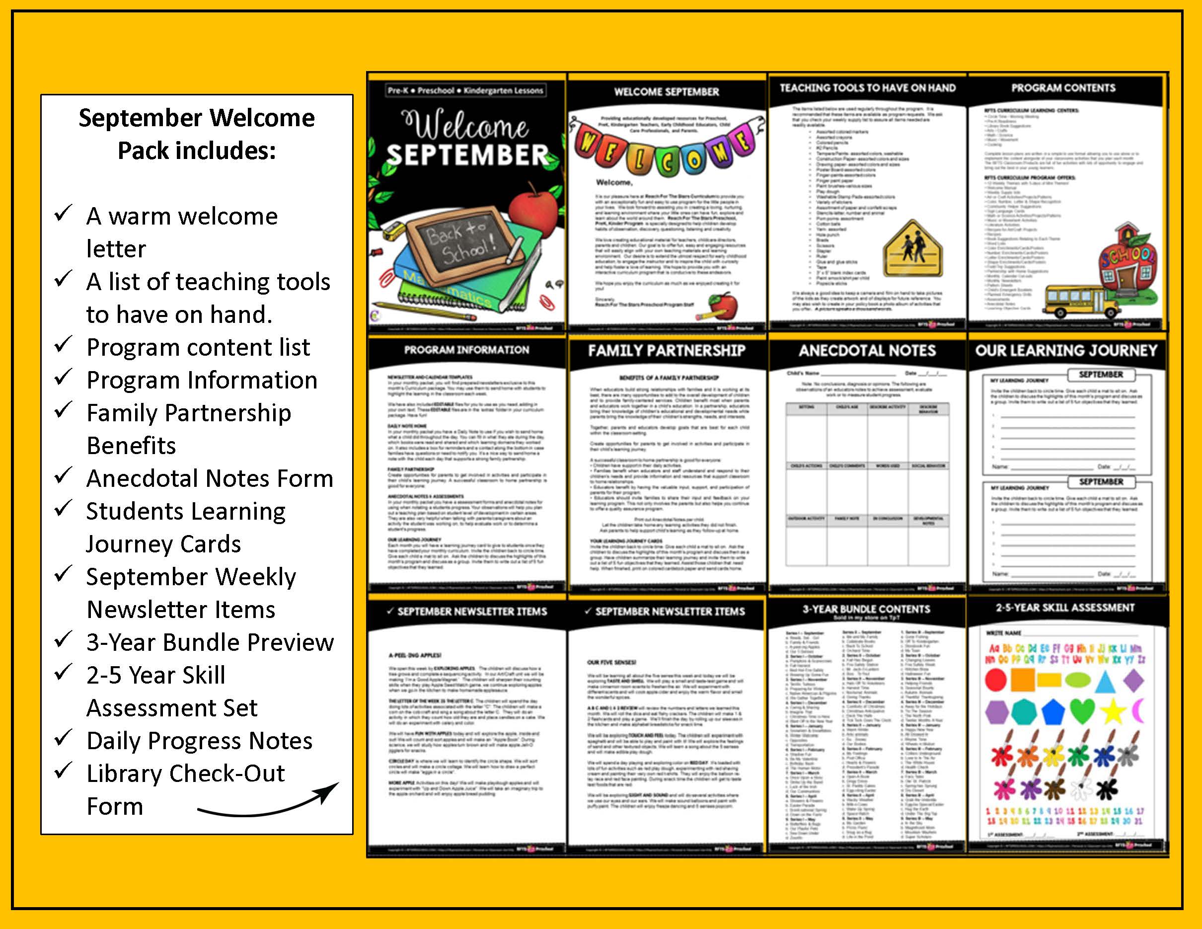 SEPTEMBER PRESCHOOL PREK KINDERGARTEN CURRICULUM MONTHLY LESSON PLAN ...