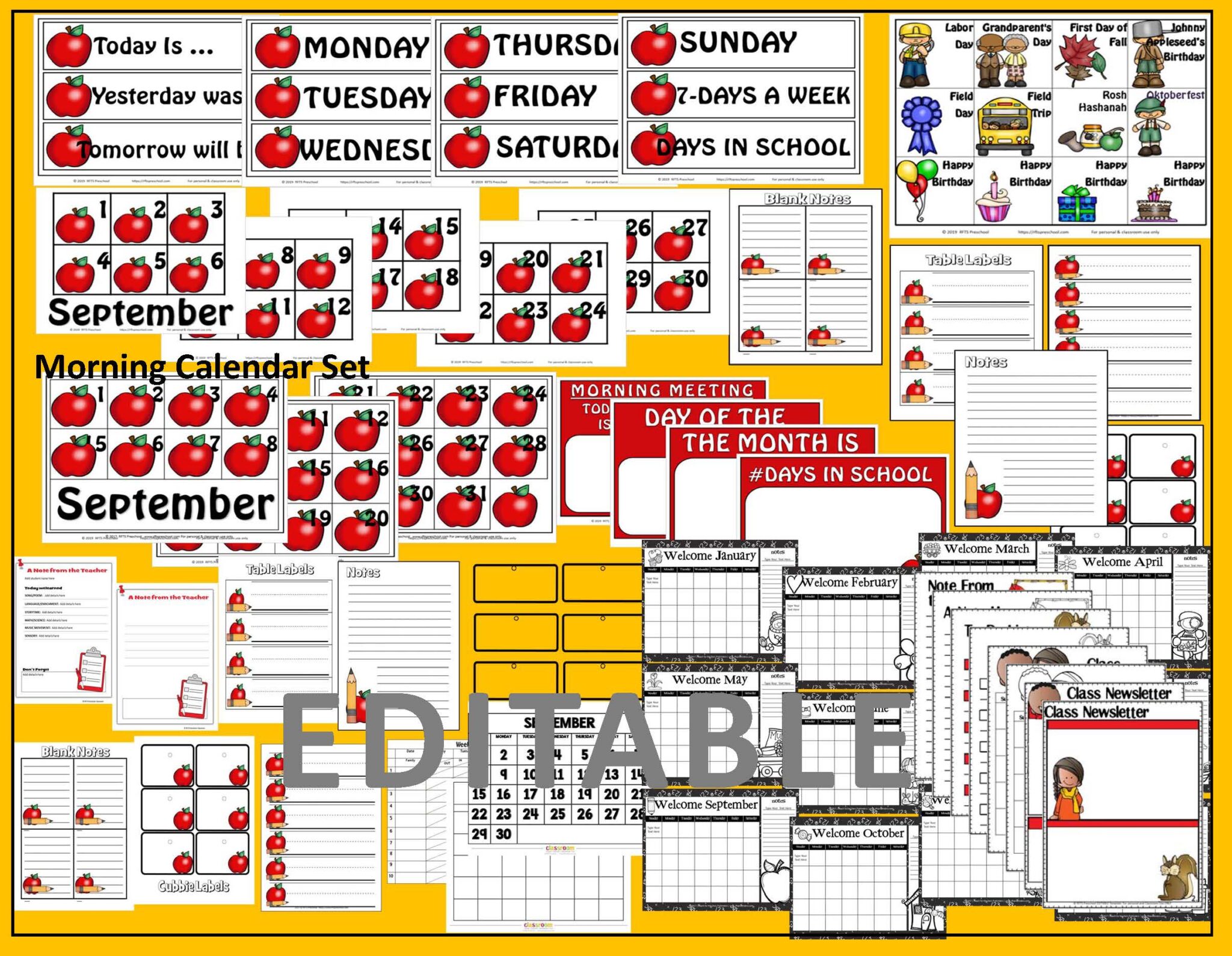 SEPTEMBER PRESCHOOL PREK KINDERGARTEN CURRICULUM MONTHLY LESSON PLAN ...