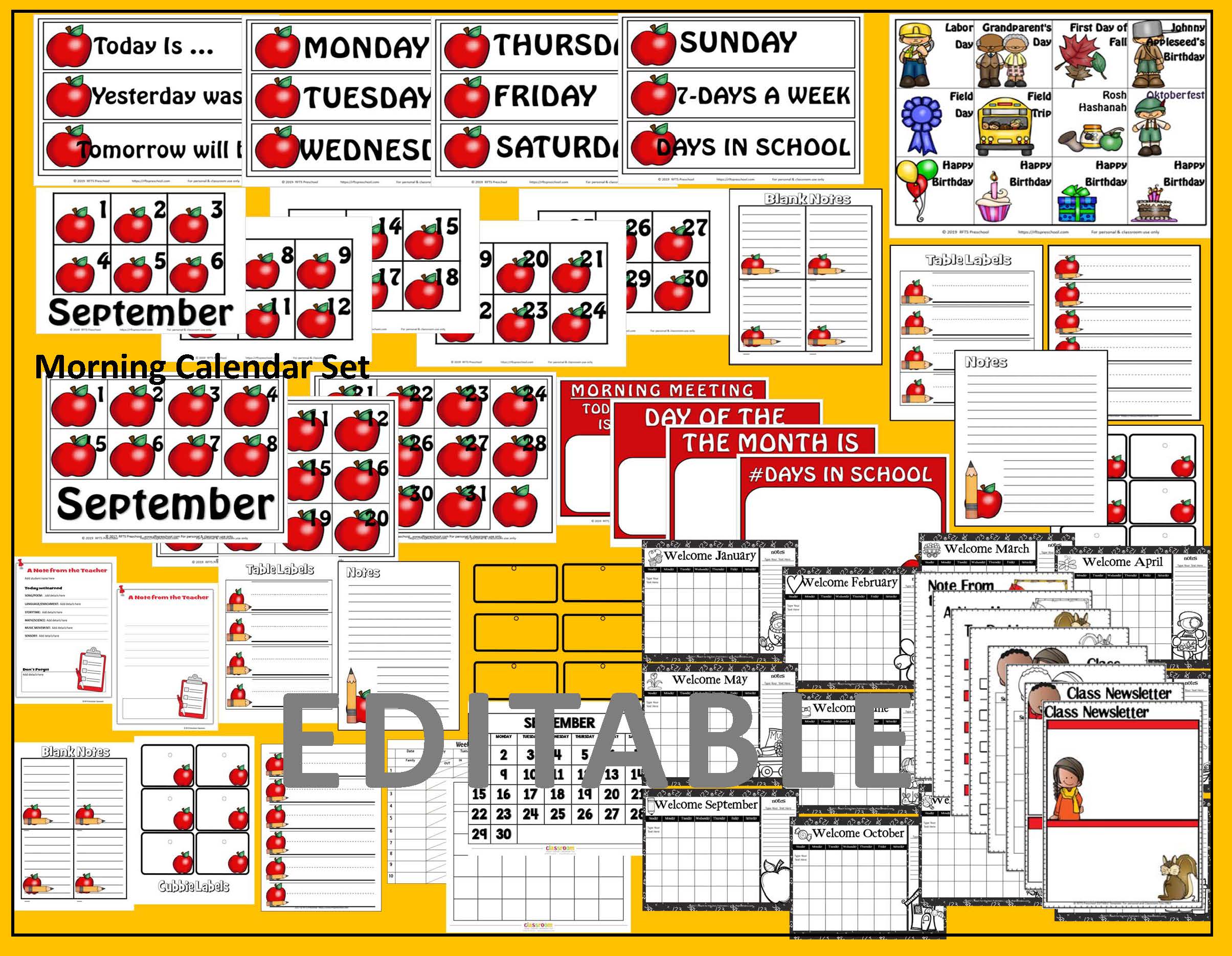 SEPTEMBER PRESCHOOL PREK KINDERGARTEN CURRICULUM MONTHLY LESSON PLAN ...