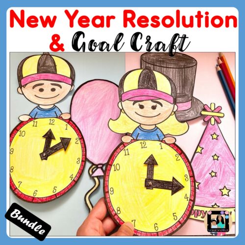 New Year 2022 Resolution Goal Setting Craft bundle | Made By Teachers