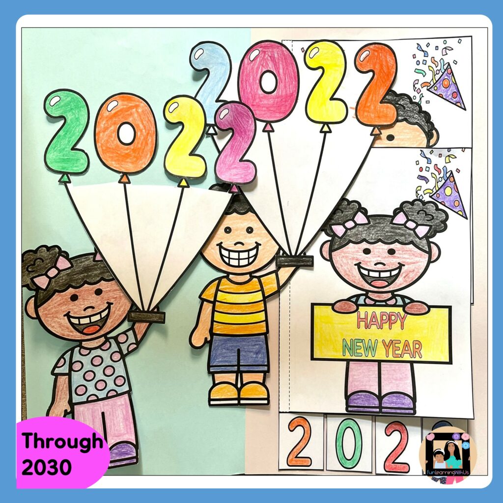 New Year 2022 Resolution Goal Setting Craft bundle | Made By Teachers