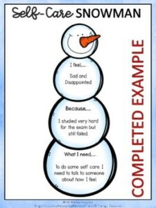 Self Care Winter Snowman Counseling Craft | Made By Teachers