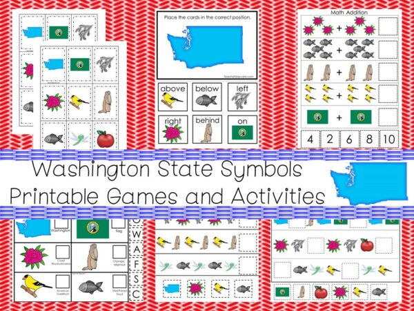 30 Washington State Symbol Educational Games. - Made By Teachers