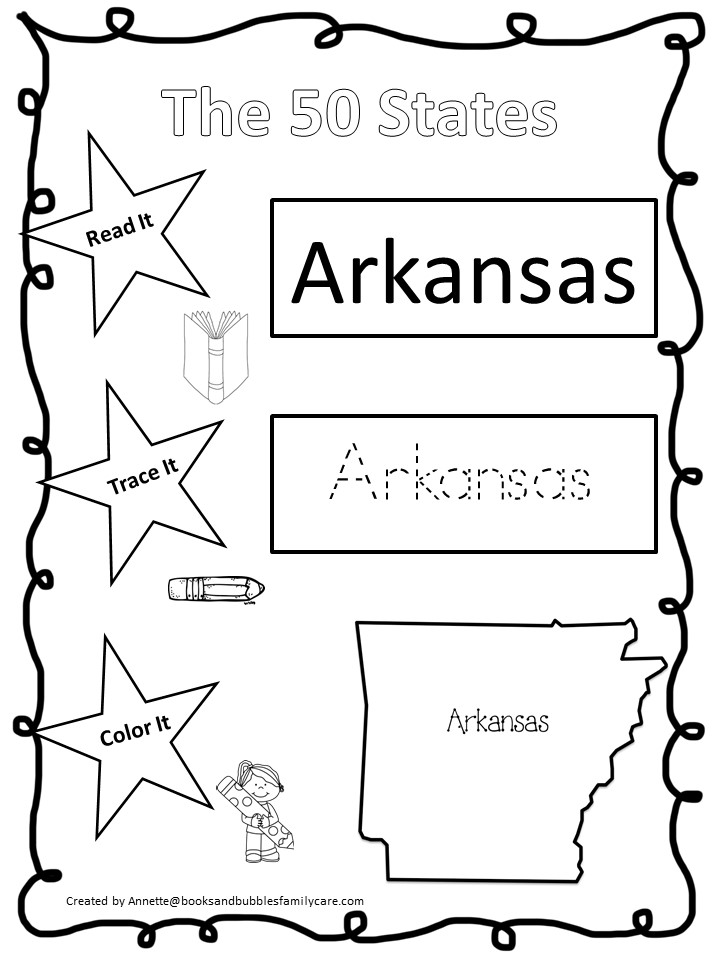 50 States Read it, Trace it, Color it Worksheets. - Made By Teachers