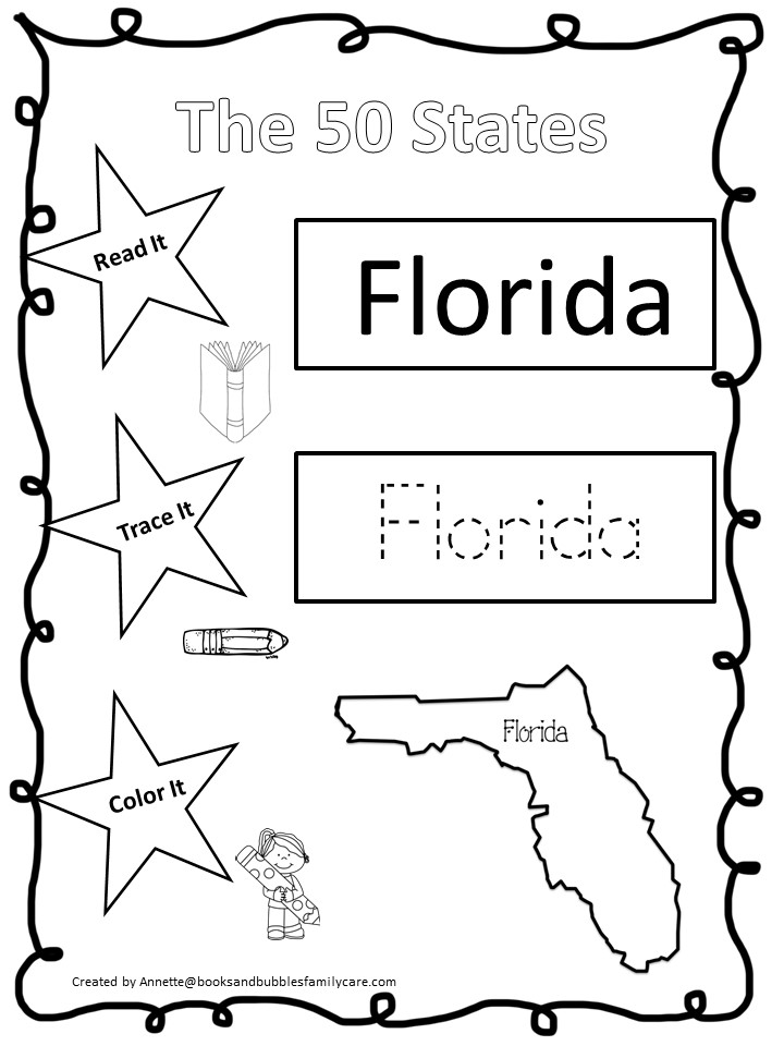 50 States Read it, Trace it, Color it Worksheets. - Made By Teachers
