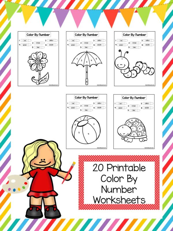 20 Preschool Color By Number Worksheets. | Made By Teachers