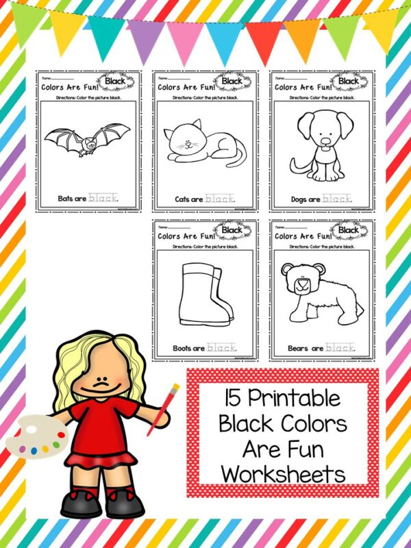 15 Black Colors Are Fun Printable Worksheets. - Made By Teachers