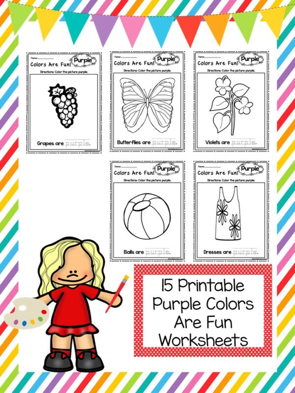 15 Purple Colors Are Fun Printable Worksheets. - Made By Teachers