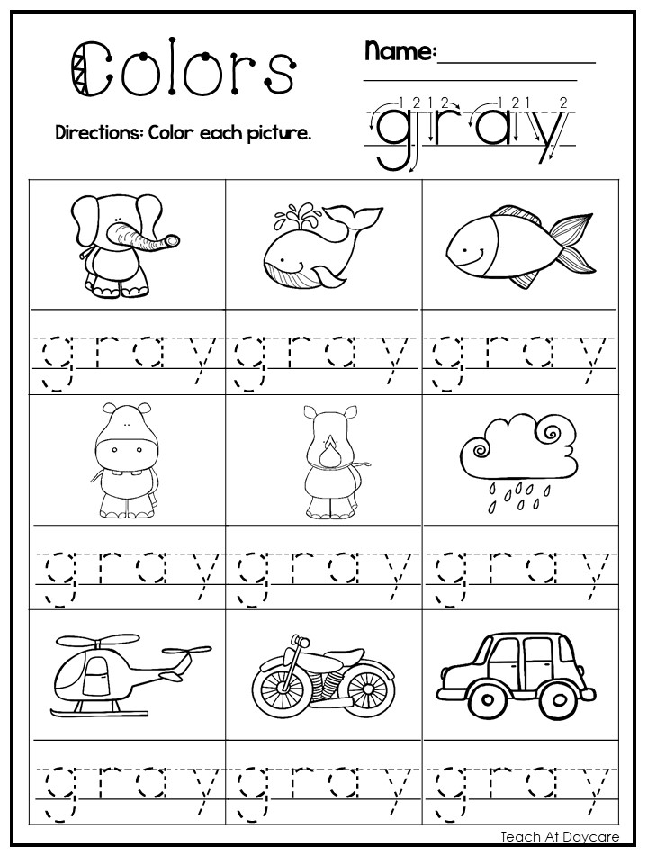 11 Color the Picture and Trace the Color Words. - Made By Teachers