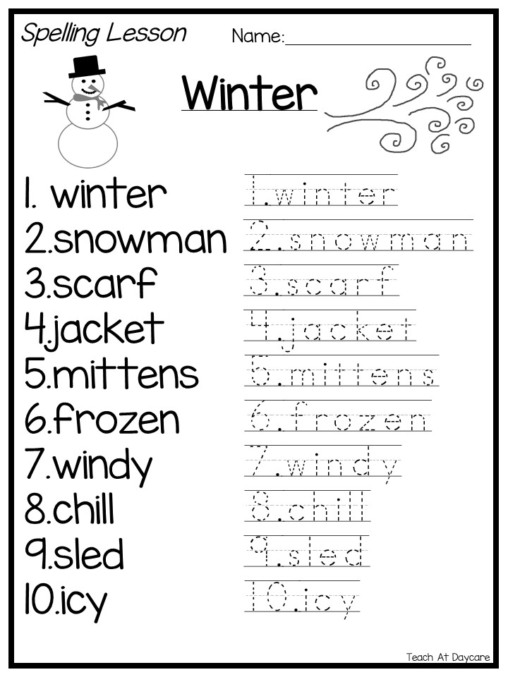 First Grade Winter Themed Words Spelling Activity. - Made By Teachers