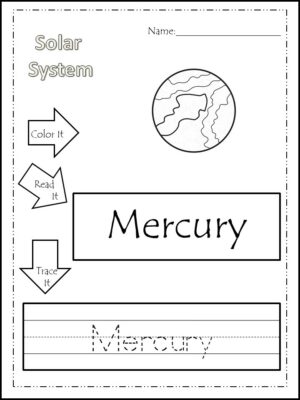 16 Solar System Color Read Trace Write Worksheets. | Made By Teachers