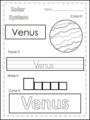 16 Solar System Color Read Trace Write Worksheets. | Made By Teachers