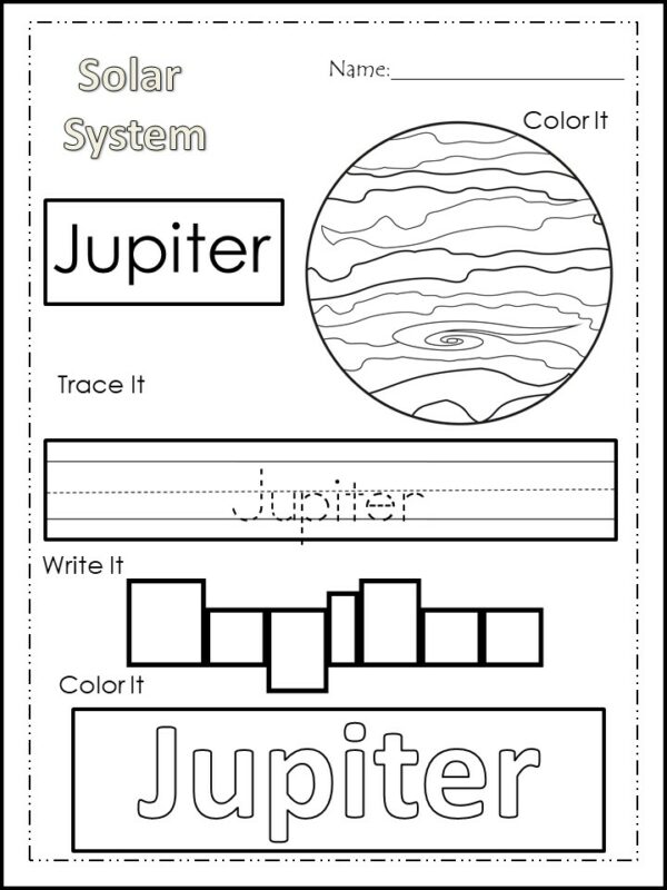 16 Solar System Color Read Trace Write Worksheets. | Made By Teachers