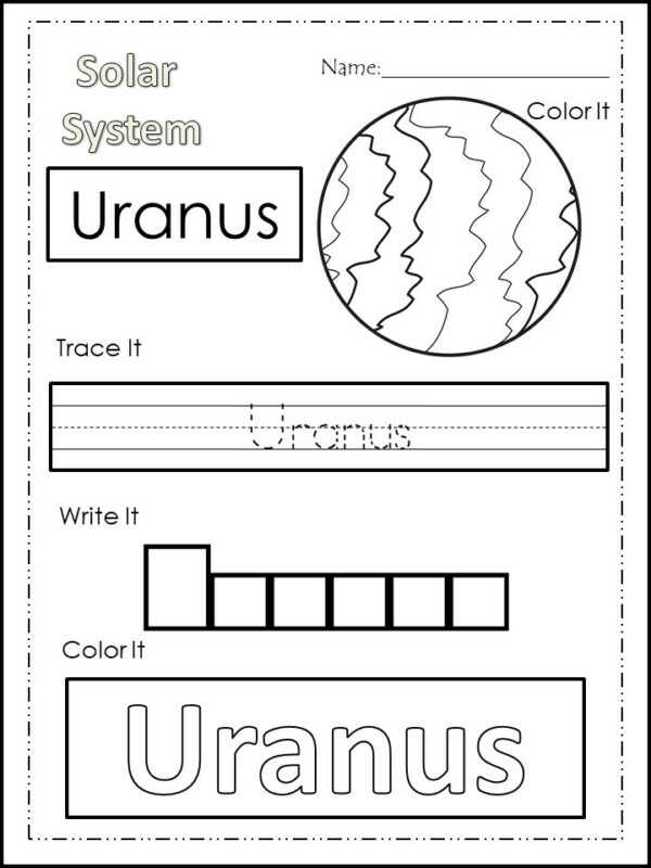 16 Solar System Color Read Trace Write Worksheets. | Made By Teachers