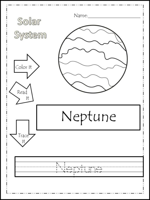16 Solar System Color Read Trace Write Worksheets. | Made By Teachers