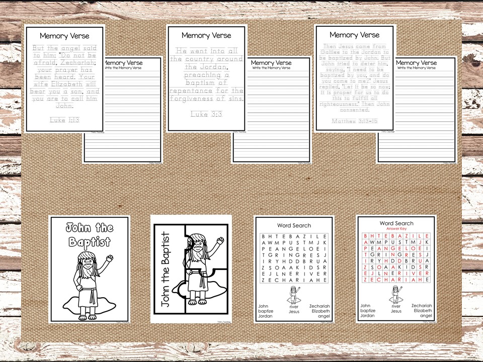 John the Baptist Weekly Bible Study Unit. | Made By Teachers