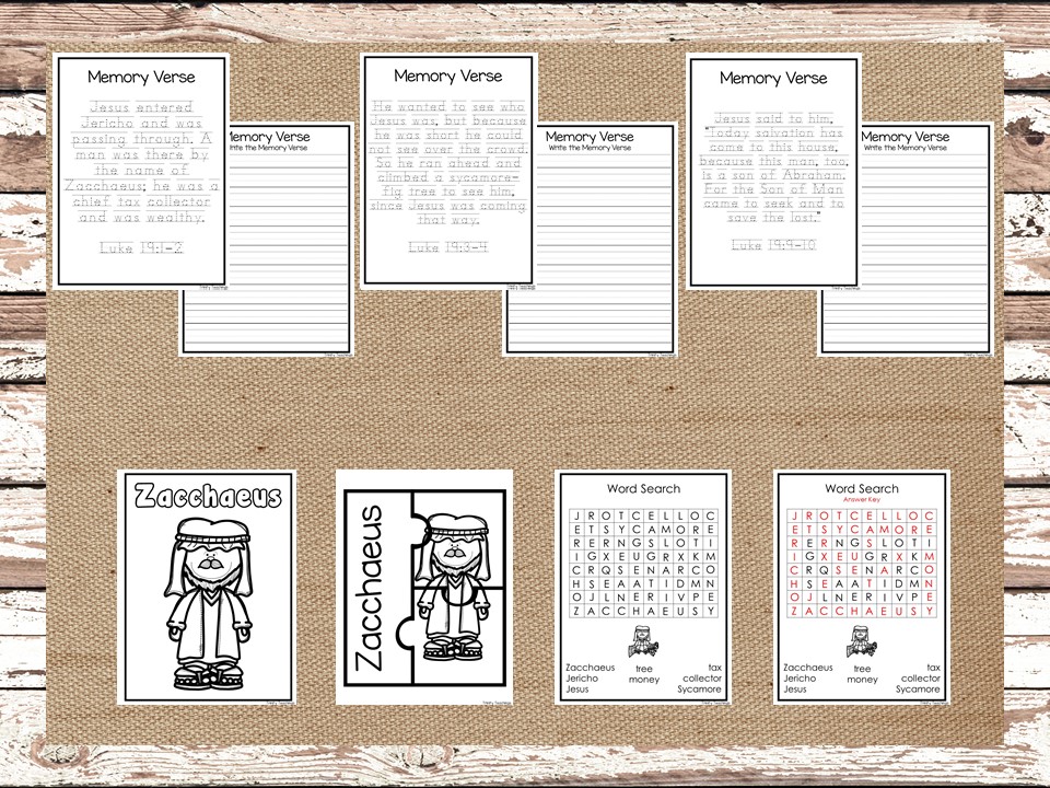 Zacchaeus Weekly Bible Study Curriculum Unit. | Made By Teachers