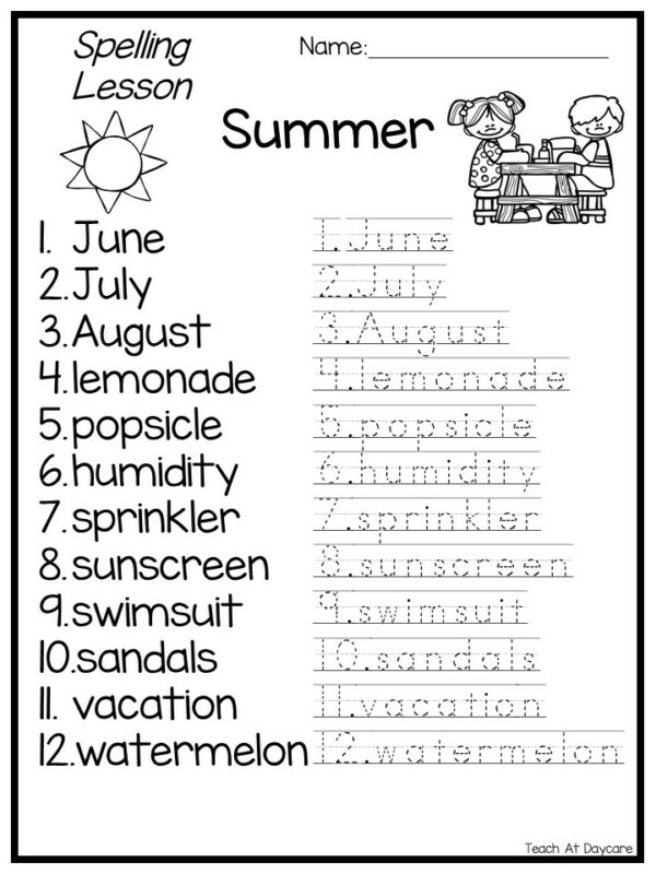 2nd Grade Summer Season Themed Words Spelling Unit - Made By Teachers