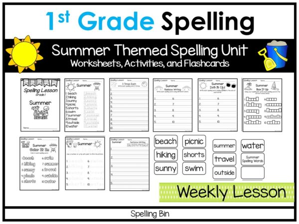 First Grade Summer Season Words Spelling Unit. - Made By Teachers