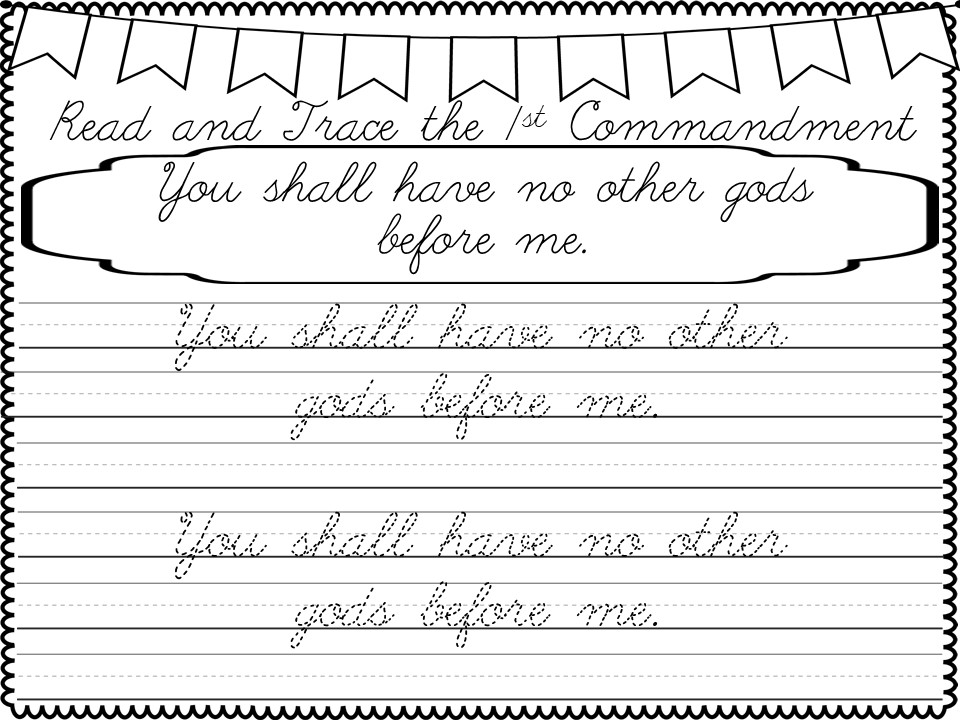 10 Commandments Tracing, Writing Bible Worksheets. - Made By Teachers
