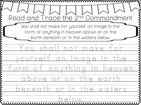 10 Commandments Tracing, Writing Bible Worksheets. - Made By Teachers