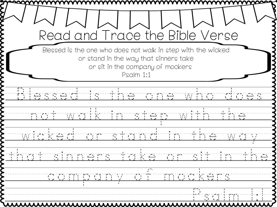 52 Psalms for Kids Bible Verse Trace and Color. | Made By Teachers