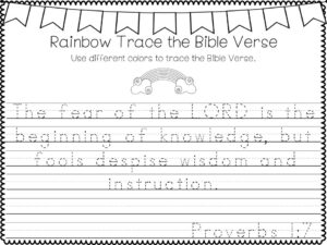 Proverbs for Kids-52 Bible Verse Trace and Color. - Made By Teachers