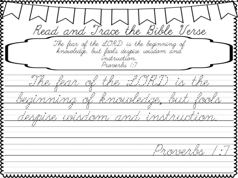 Proverbs for Kids-52 Bible Verse Trace and Color. | Made By Teachers