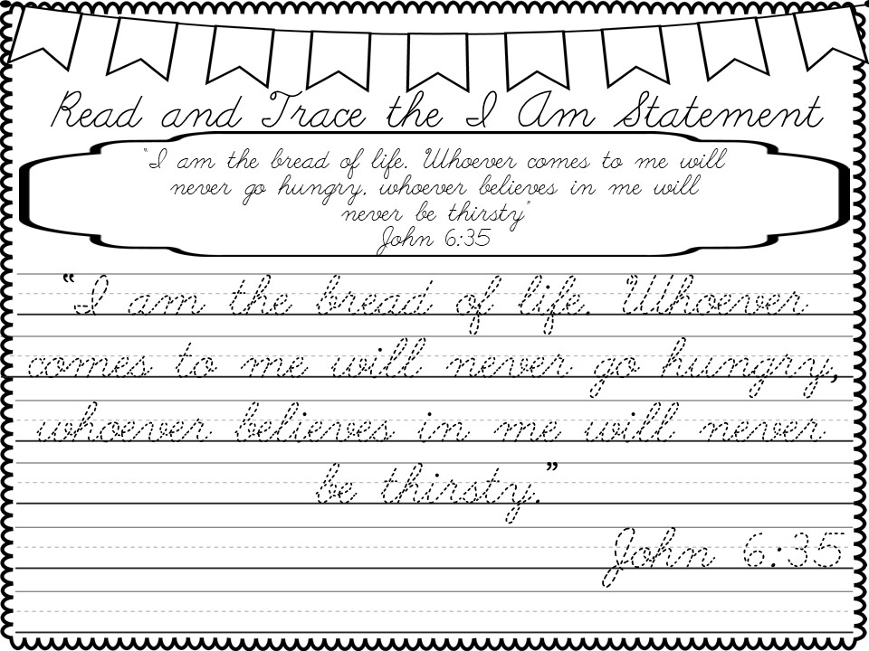 I Am Statements of Jesus. Bible Verse Trace Color | Made By Teachers