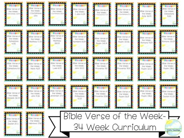 Entire Bible Verse of the Week Curriculum-34 Weeks | Made By Teachers