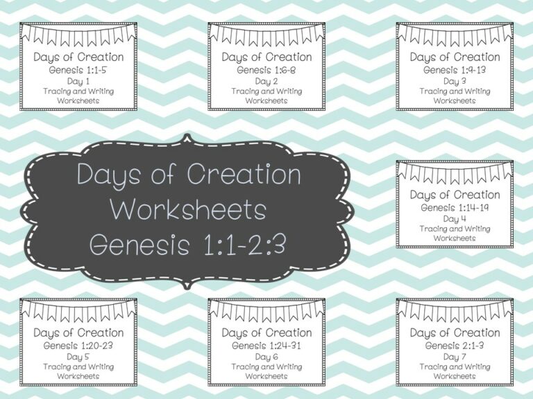 Genesis 1:1-2:3 Days of Creation Memory Verse Pack - Made By Teachers