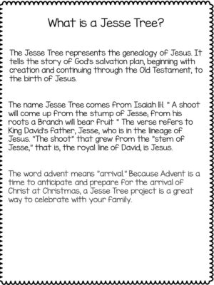 The Jesse Tree Printable Bible Activities. - Made By Teachers