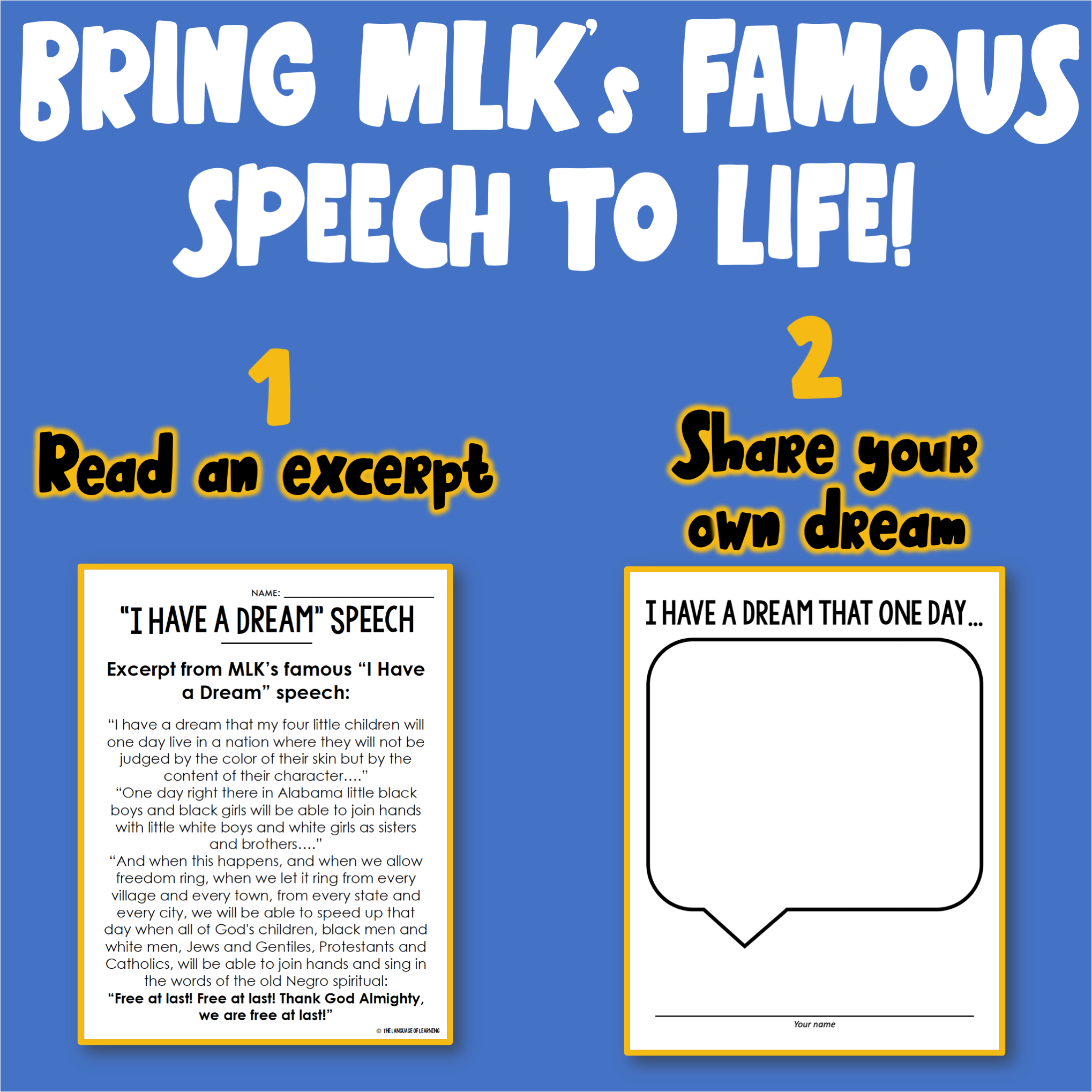 MLK Day "I Have a Dream" Activity + Room Display | Made By Teachers