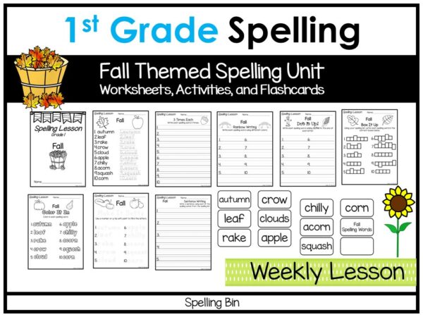 1st Grade Fall Themed Words Supplemental Spelling. | Made By Teachers