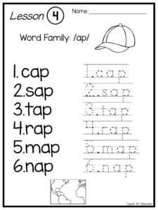 Word Family /ap/ Kindergarten Spelling Unit. - Made By Teachers