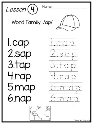 Word Family /ap/ Kindergarten Spelling Unit. - Made By Teachers