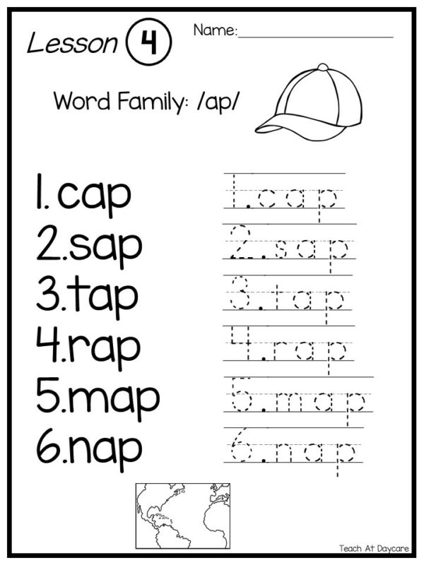 Word Family /ap/ Kindergarten Spelling Unit. - Made By Teachers