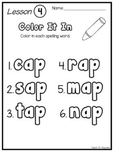 Word Family /ap/ Kindergarten Spelling Unit. - Made By Teachers