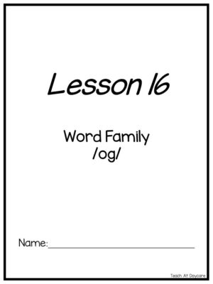 Word Family /og/ Kindergarten Spelling Unit. - Made By Teachers